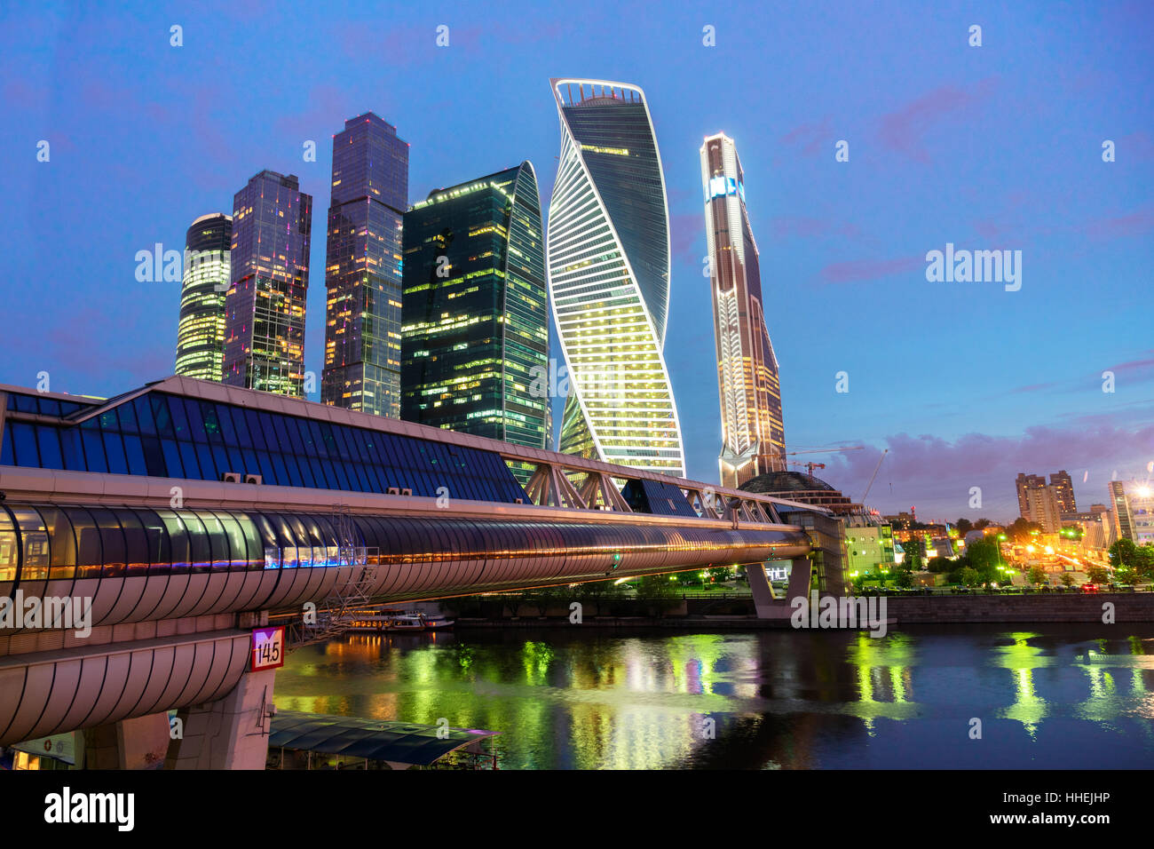 Moscow city at night Stock Photo - Alamy