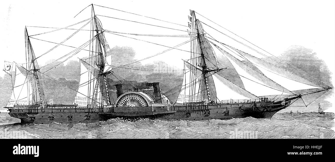 Portrait of the Egyptian steam-frigate 'Faid Gihaad'. Dated 19th ...