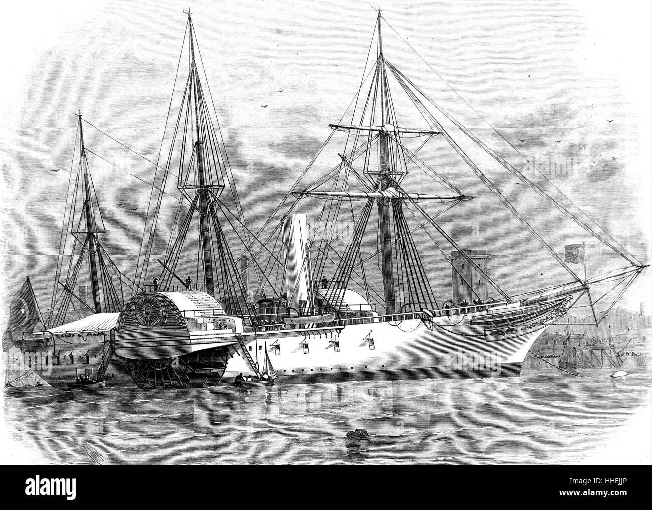 Portrait of the Egyptian steam-frigate 'Faid Gihaad'. Dated 19th ...
