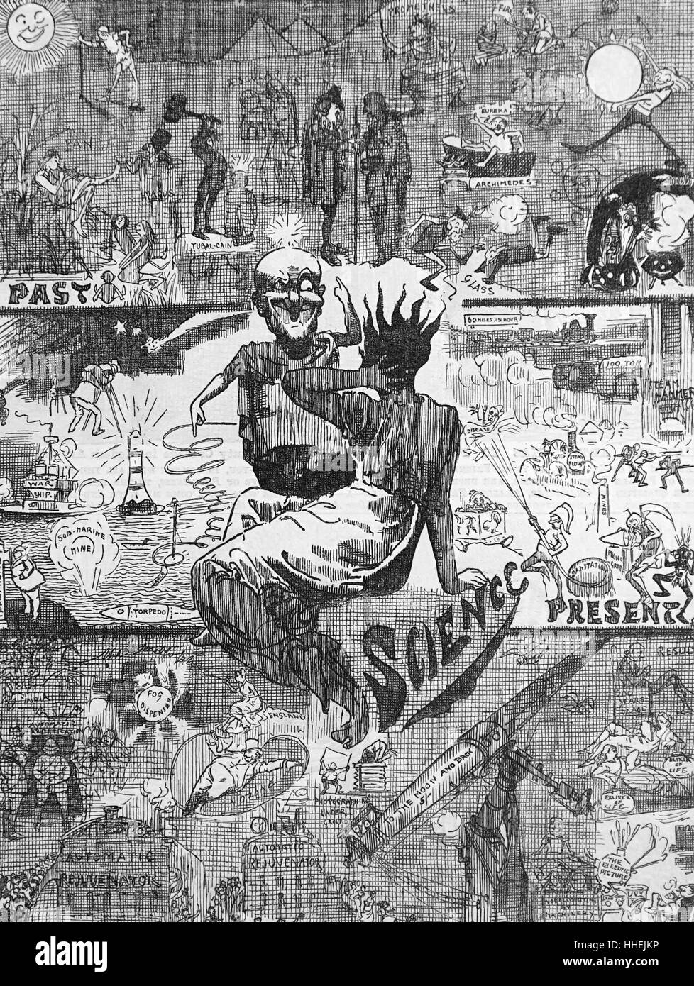 Illustration by Harry Furniss titled 'Application of Science, its ...