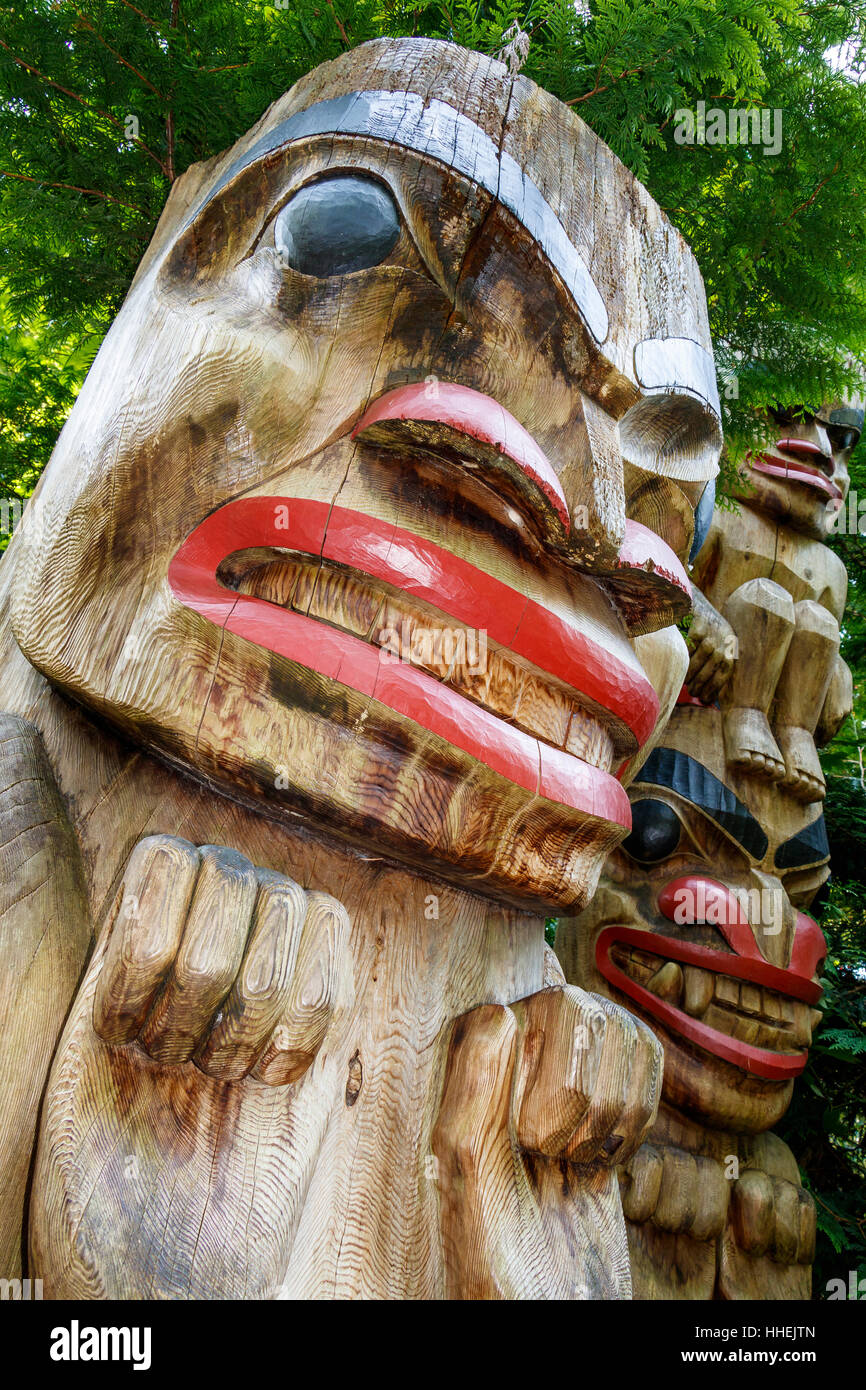 The famous Squamish Nation Totem (story) Poles at Capilano Suspension ...