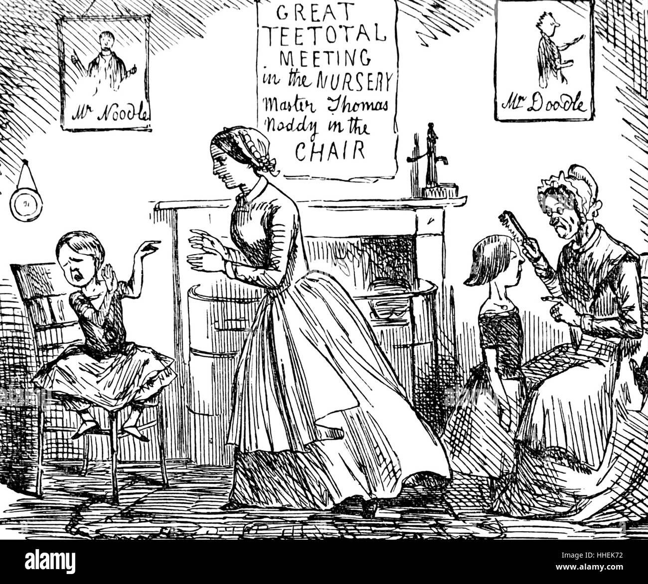 Illustration depicting a crèche set up by the East London Mission ...