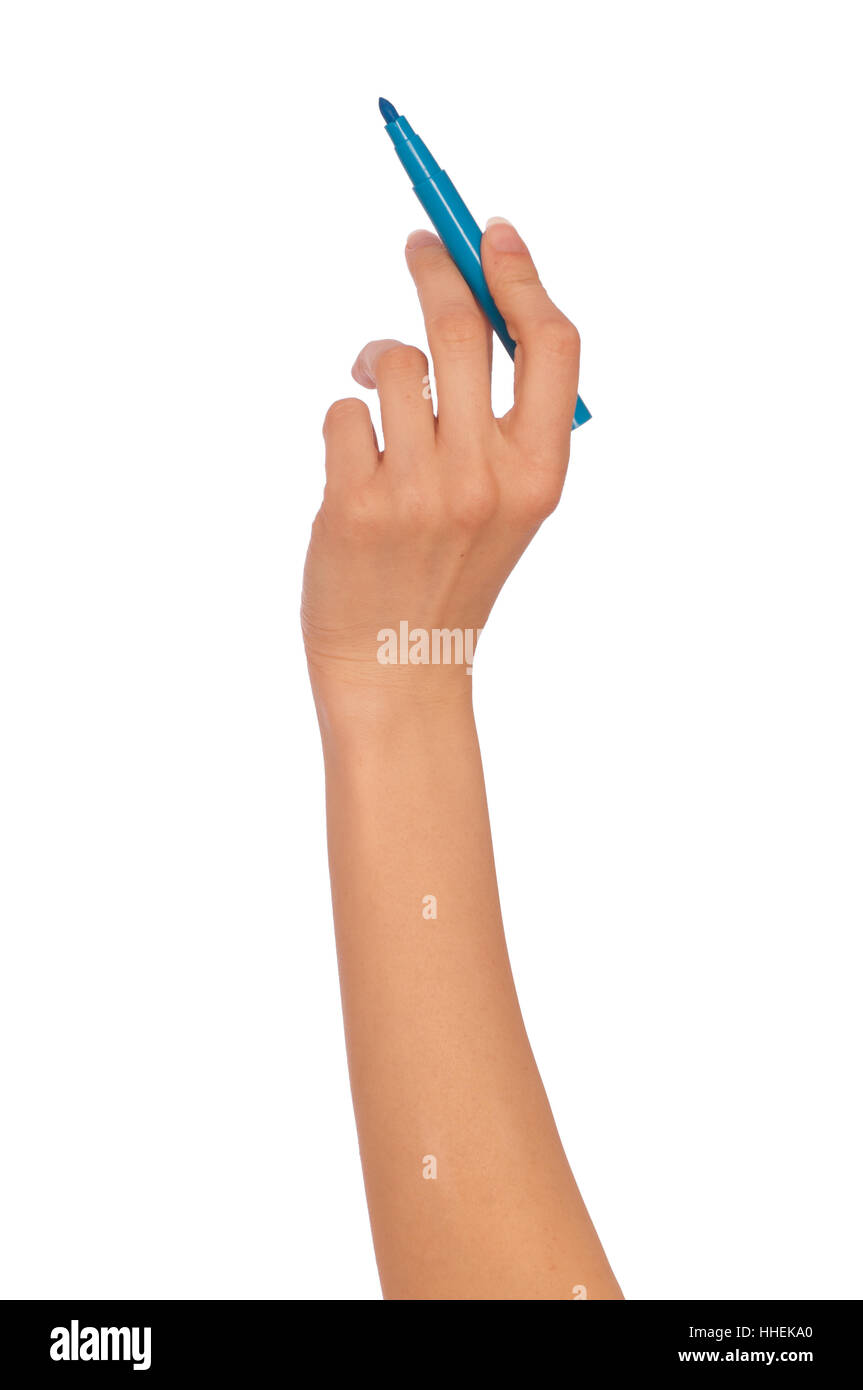 Blue hand write wrote hi-res stock photography and images - Alamy