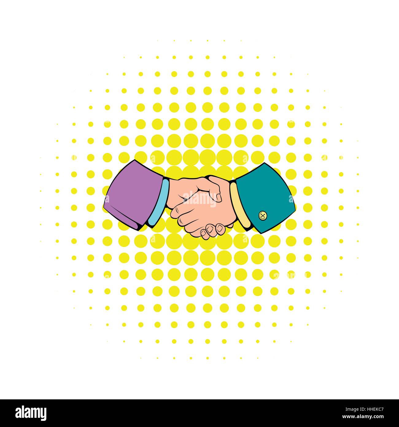 Handshake icon in comics style Stock Vector Image & Art - Alamy