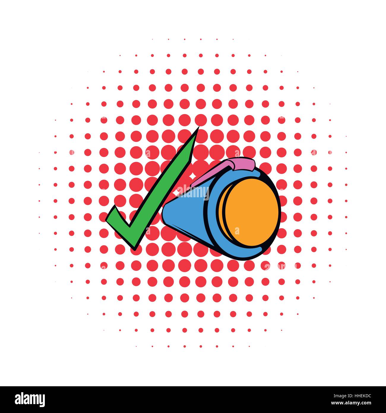 Pen and green checkmark icon, comics style Stock Vector Image & Art - Alamy