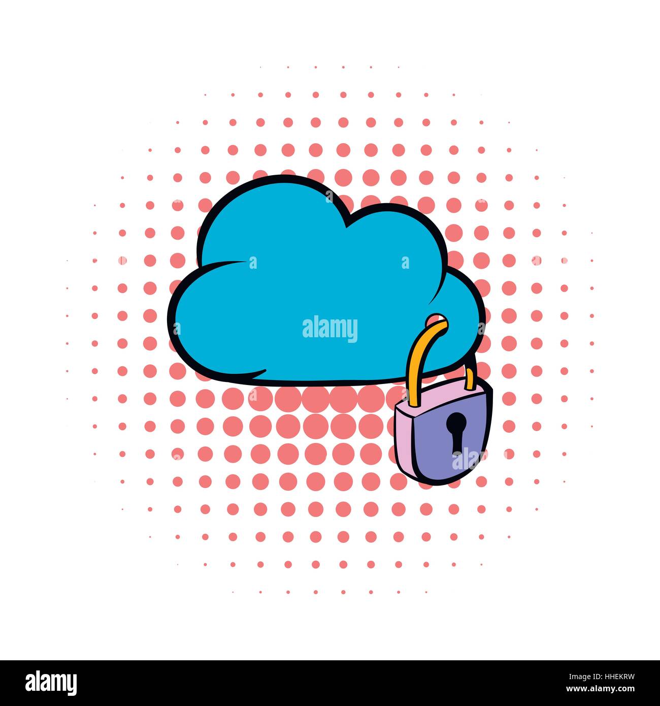 Cloud security icon, comics style Stock Vector Image & Art - Alamy