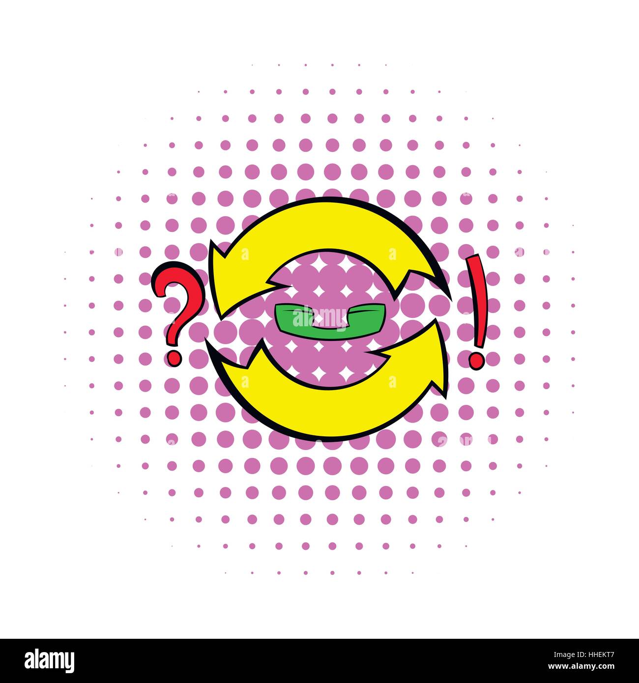 Circular arrow question and exclamation mark icon Stock Vector Image ...