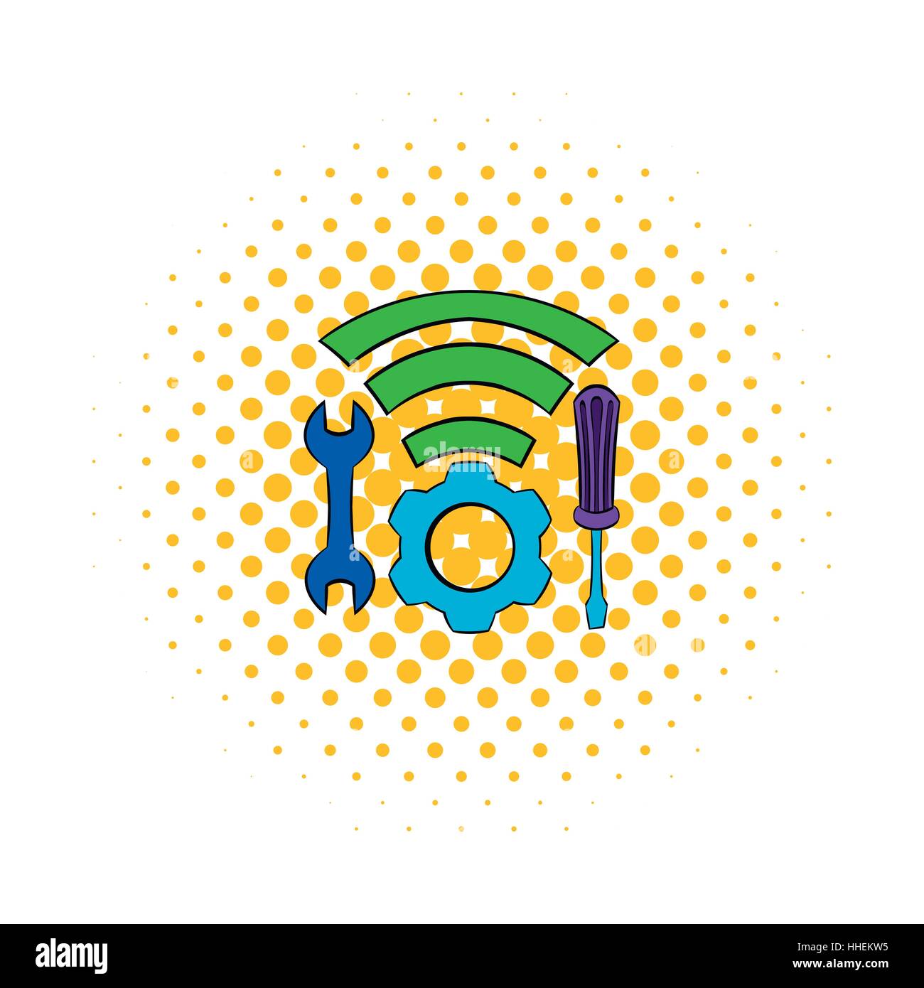Wifi gear icon wireless Stock Vector Images - Alamy