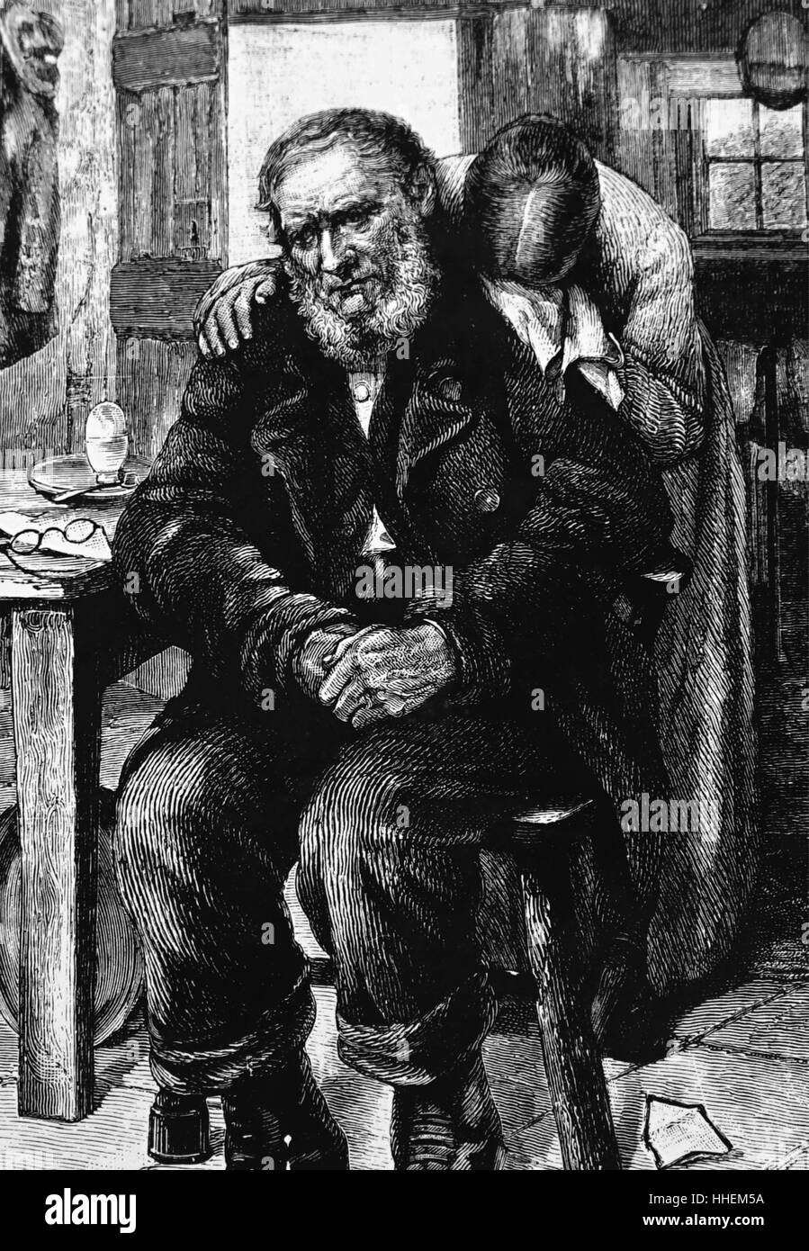 Illustration of a grieving father illustration hi-res stock photography ...