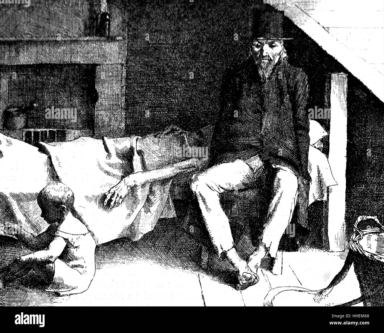 Illustration depicting poverty in Victorian London. Illustrated by ...