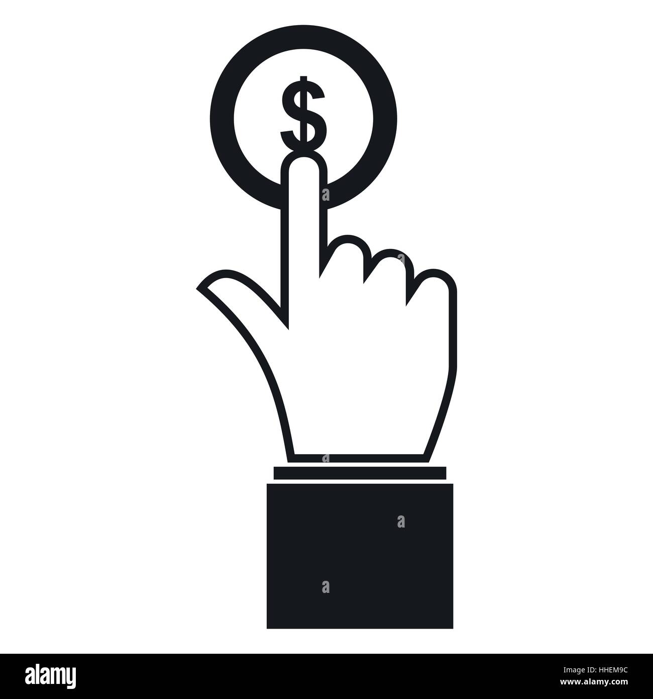 Dollar click sign icon, simple style Stock Vector Image & Art - Alamy
