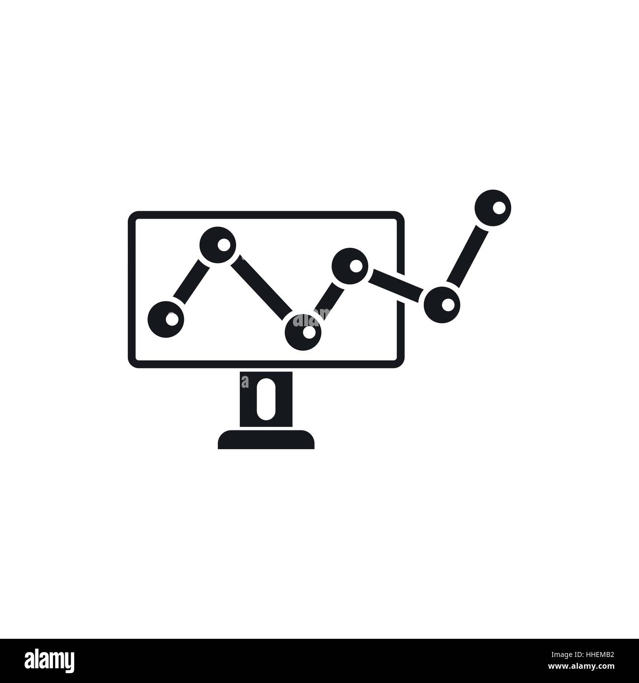 Black monitor with graph on screen Stock Vector Images - Alamy
