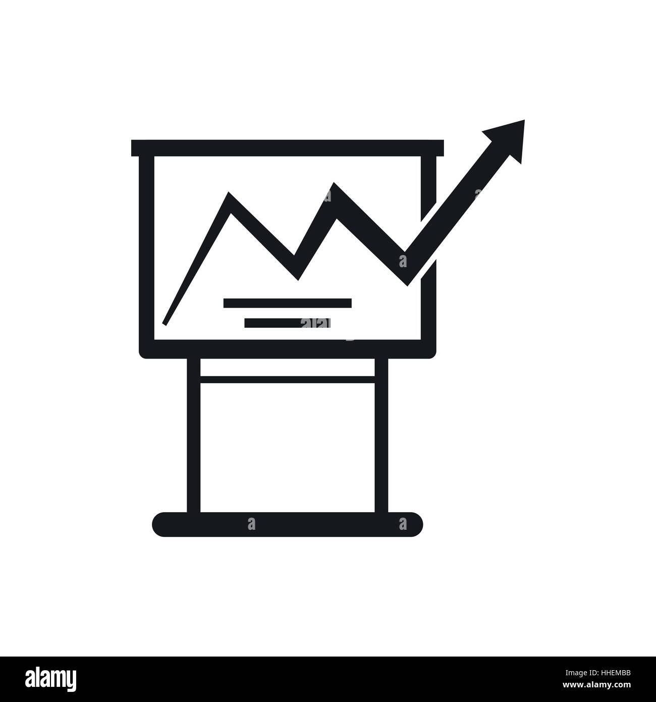 Presentation screen with graph icon, simple style Stock Vector Image ...