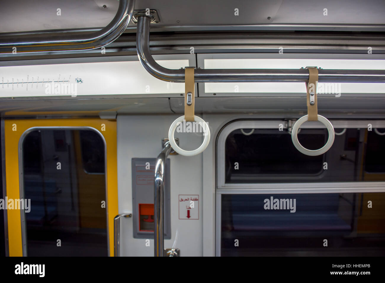 Holding Ring inside subway Stock Photo - Alamy