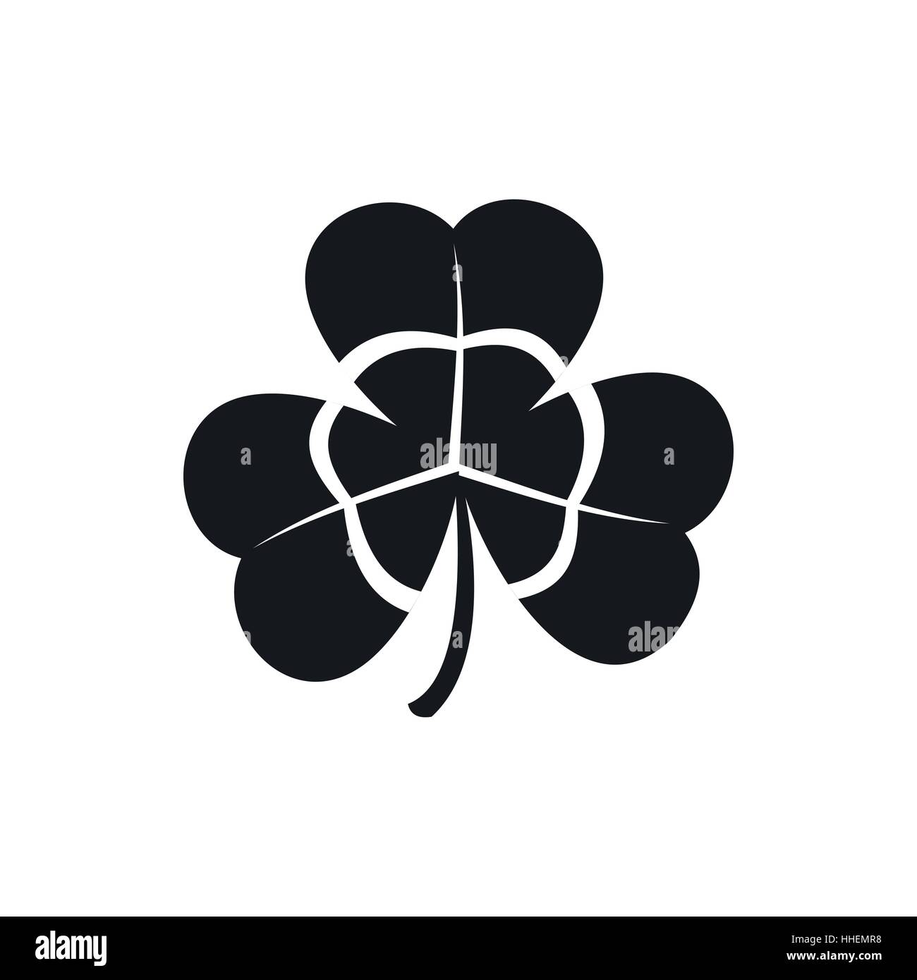 Three leaf clover icon, black simple style Stock Vector Image & Art - Alamy