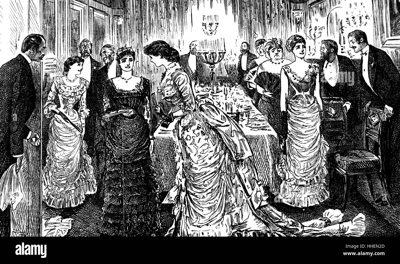 Illustration depicting wealthy members of society gathering for a ...