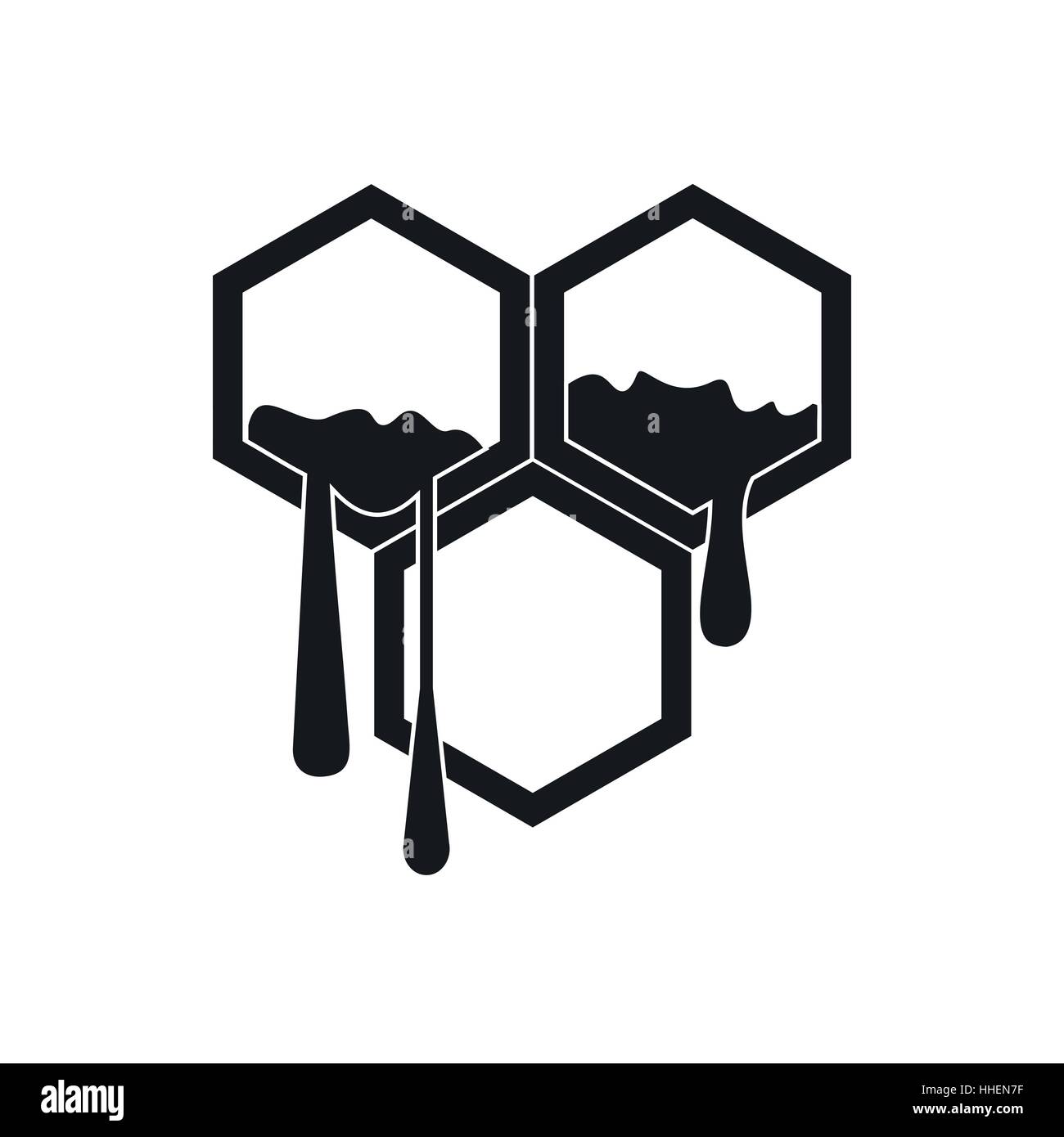 Honey in honeycomb hexagonal Stock Vector Images - Alamy