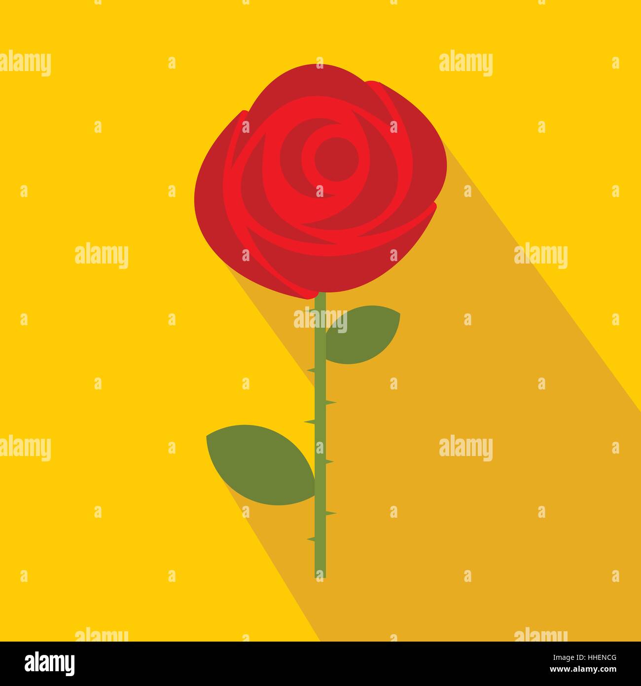 Red rose icon in flat style Stock Vector Image & Art - Alamy