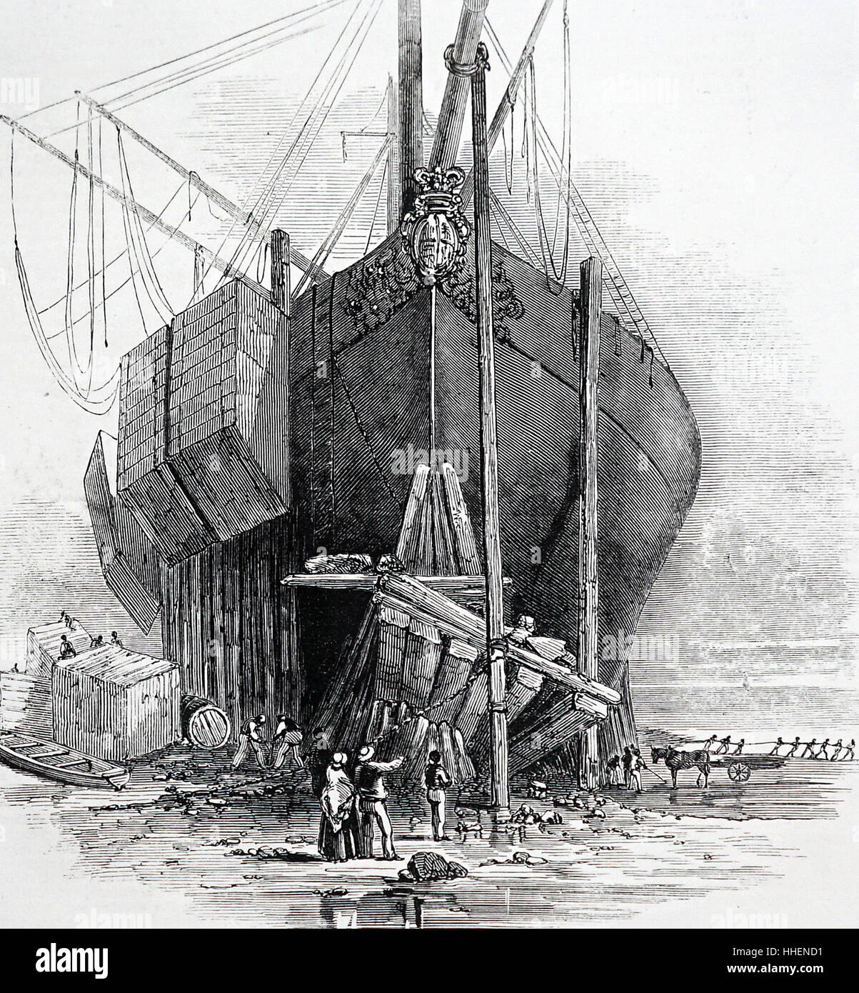 Illustration depicting the steamer 'The Great Britain', the first screw ...