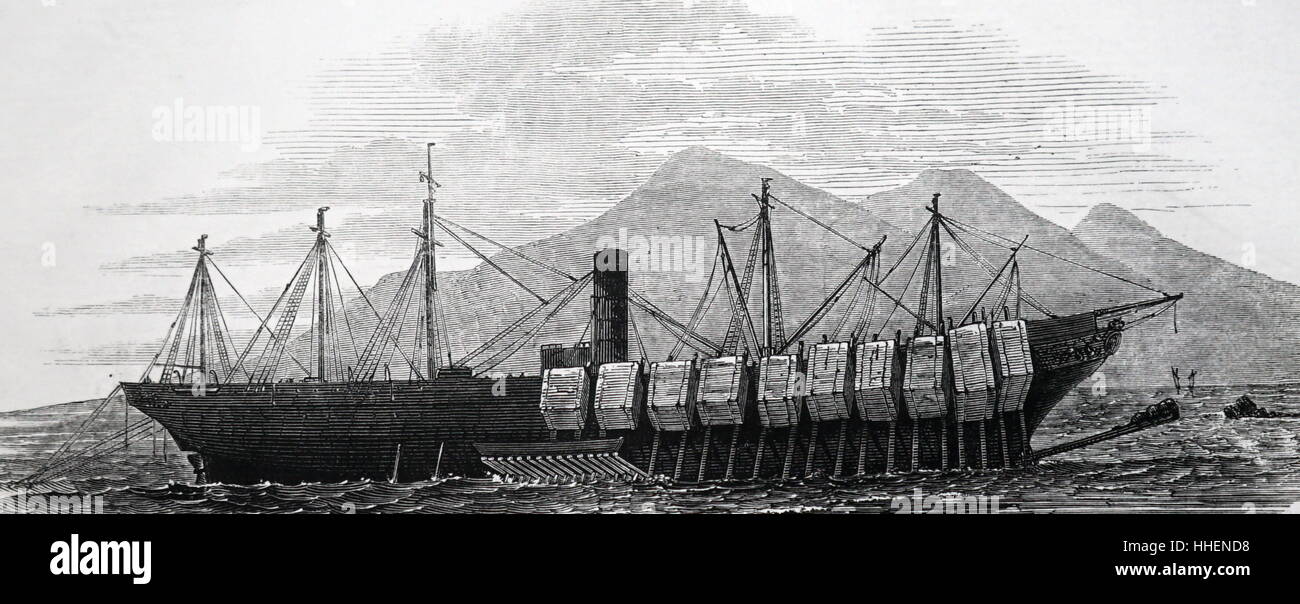 Illustration depicting the steamer 'The Great Britain', the first screw ...