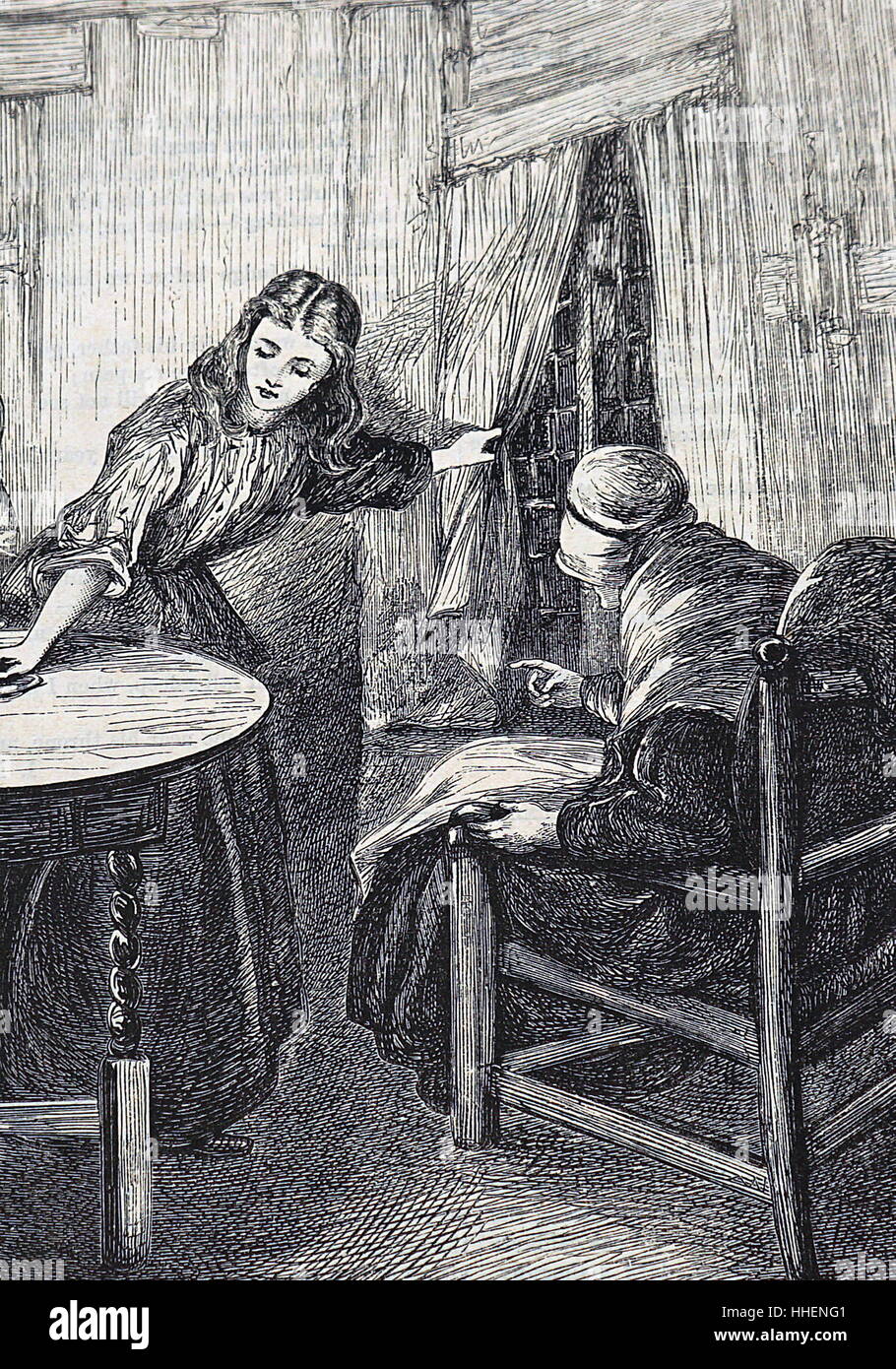 Illustration depicting a daughter and mother awaiting the arrival of ...
