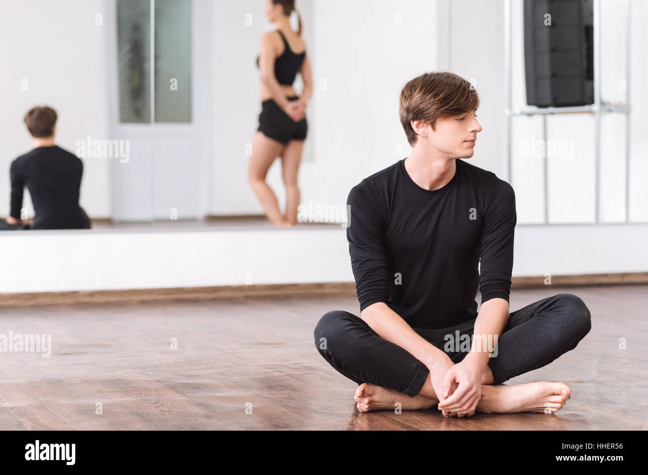 Good looking young male dancer having a workout Stock Photo - Alamy