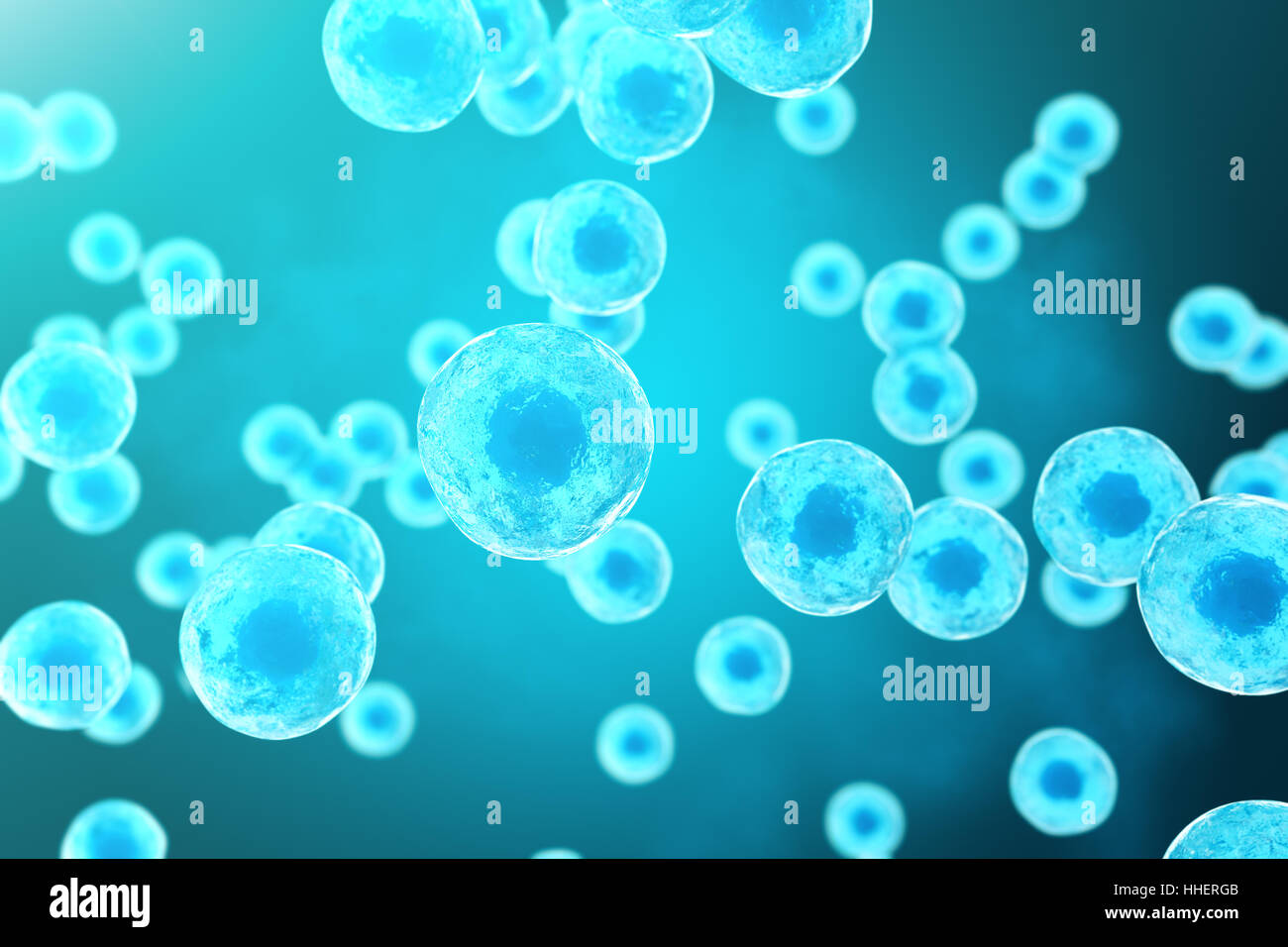 Blue cells science bacgkround. 3d rendering Stock Photo - Alamy