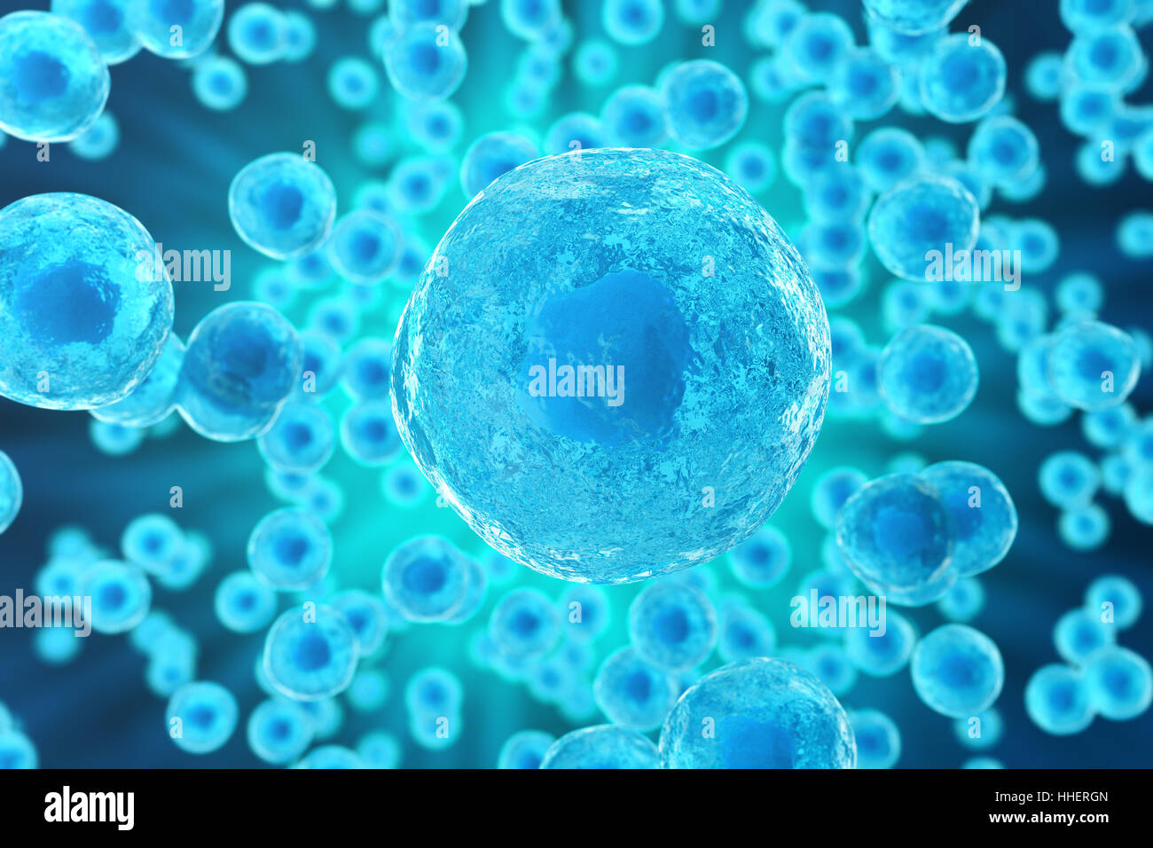 Blue cells science bacgkround. 3d rendering Stock Photo - Alamy