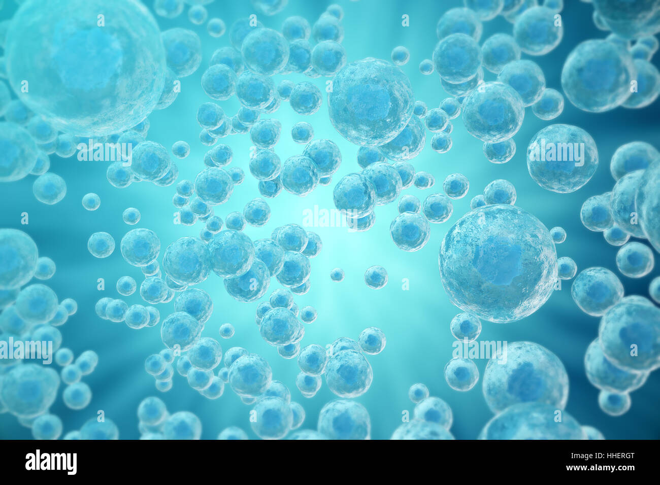 Blue cells science bacgkround. 3d rendering Stock Photo - Alamy