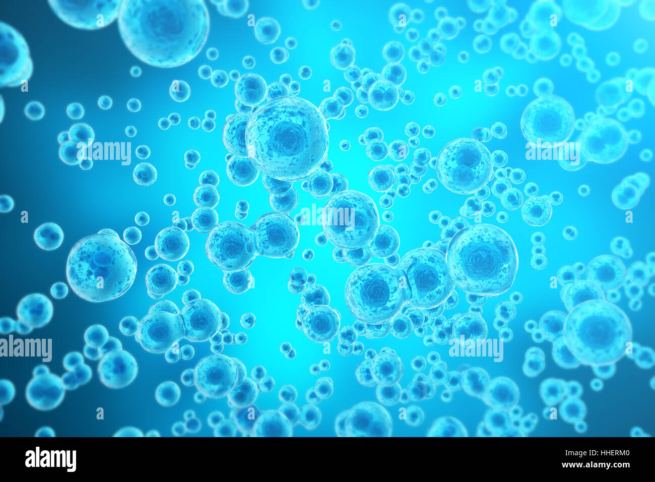 Blue cell background. Life and biology, medicine scientific, molecular ...
