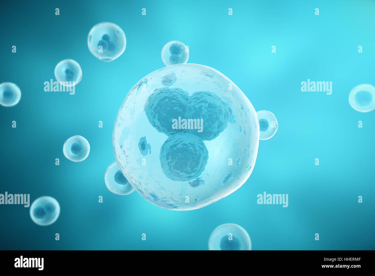 Blue cell background. Life and biology, medicine scientific, molecular ...