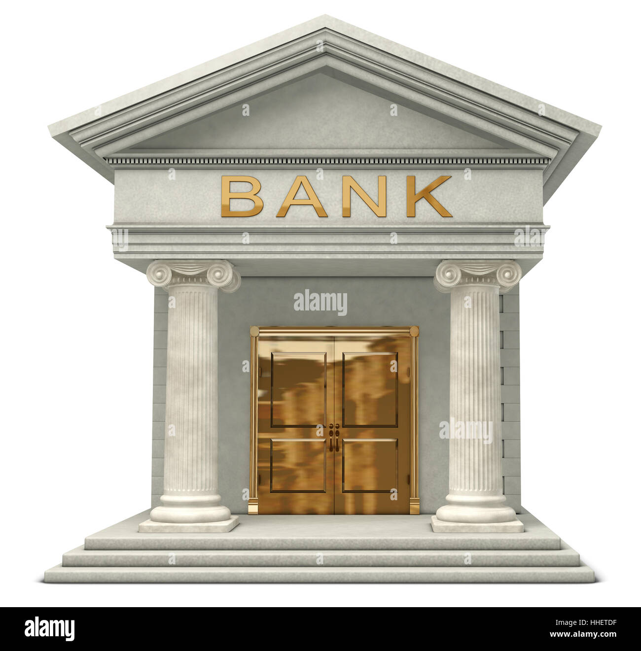 bank, lending institution, columns, facade, masonry, style of ...