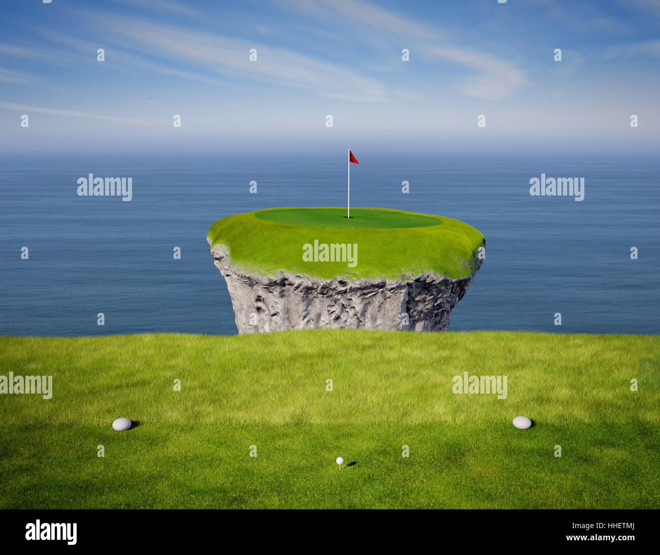 flag, impossible, golf, salt water, sea, ocean, water, flag, golf ...