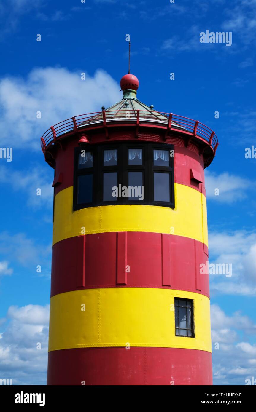 red yellow lighthouse in pilsum Stock Photo - Alamy