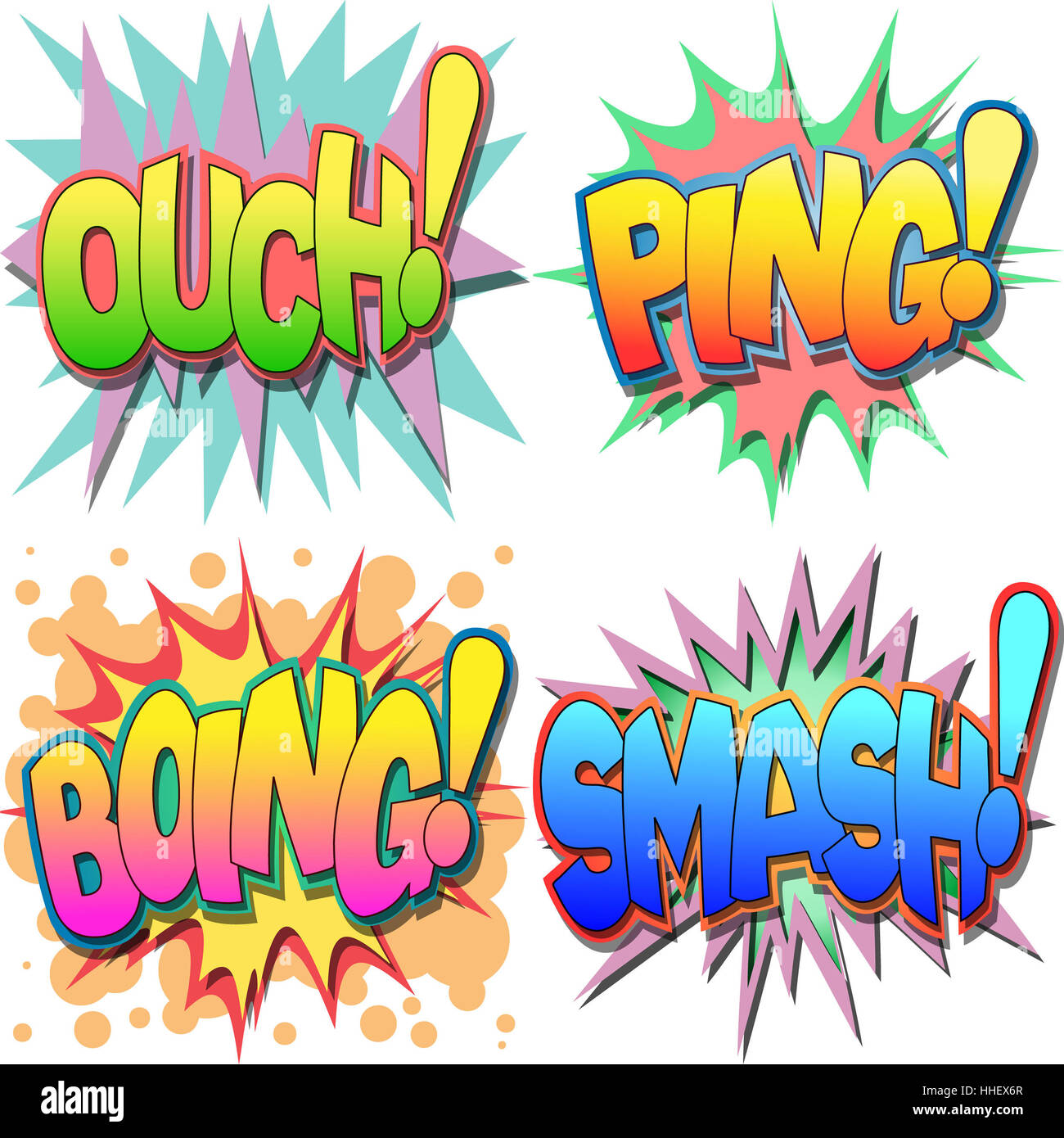 illustration, action, abstract, burst, words, text, explode, ouch ...