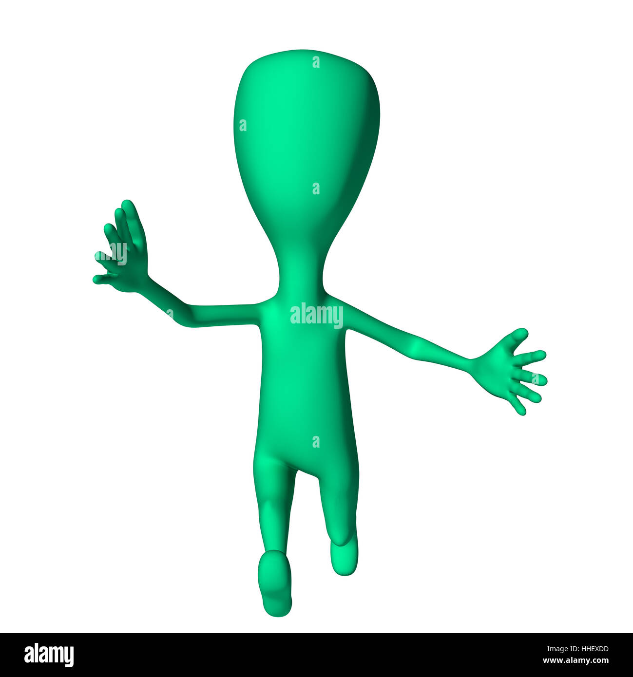 3d little human character green hi-res stock photography and images - Alamy