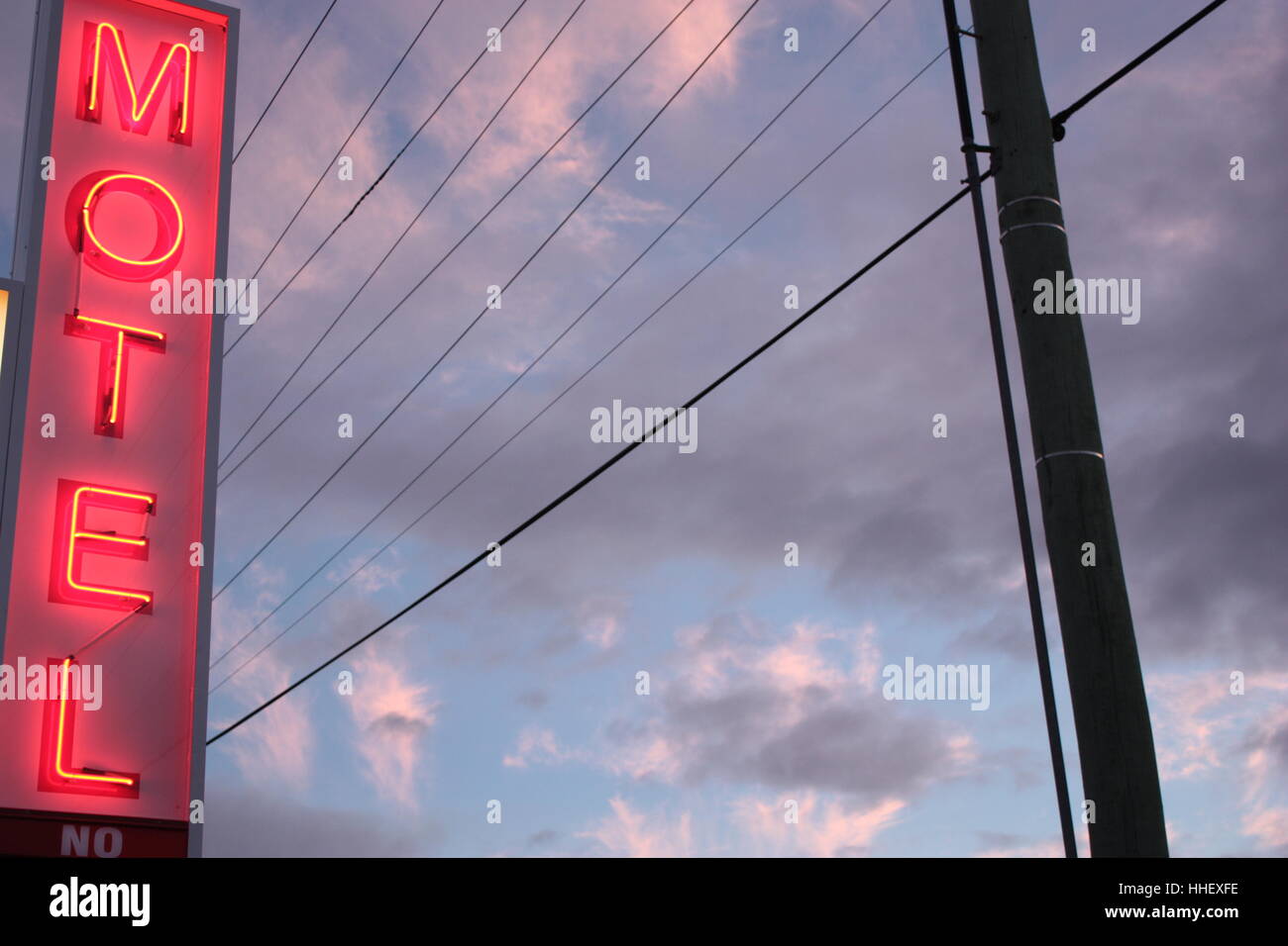 illuminated motel sign at night Stock Photo - Alamy