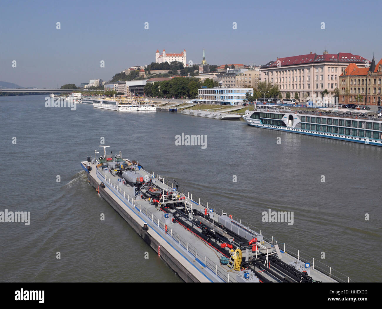 traffic, transportation, danube, boat, waterway, barge, river, water ...