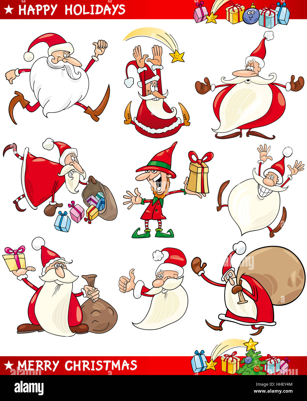 Happy cartoon christmas elf jumping hi-res stock photography and images ...