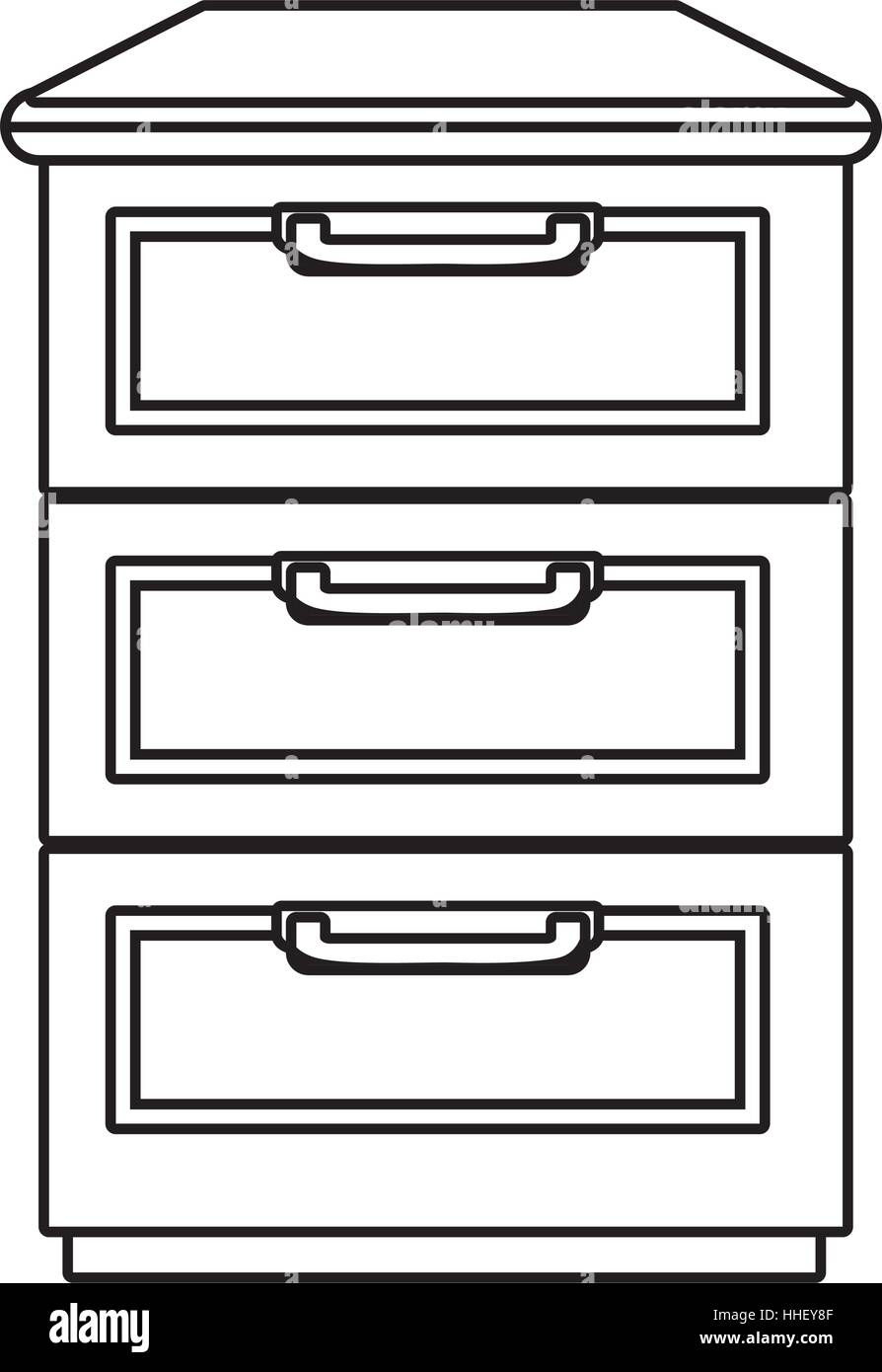 Kitchen chest of drawers vector illustration design Stock Vector Image ...