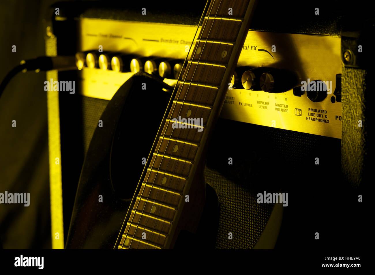 guitar and amplifier Stock Photo - Alamy