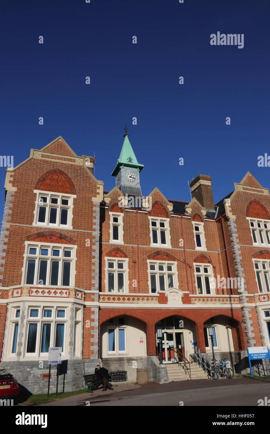 ST James hospital with its clock tower in Portsmouth, england Stock ...