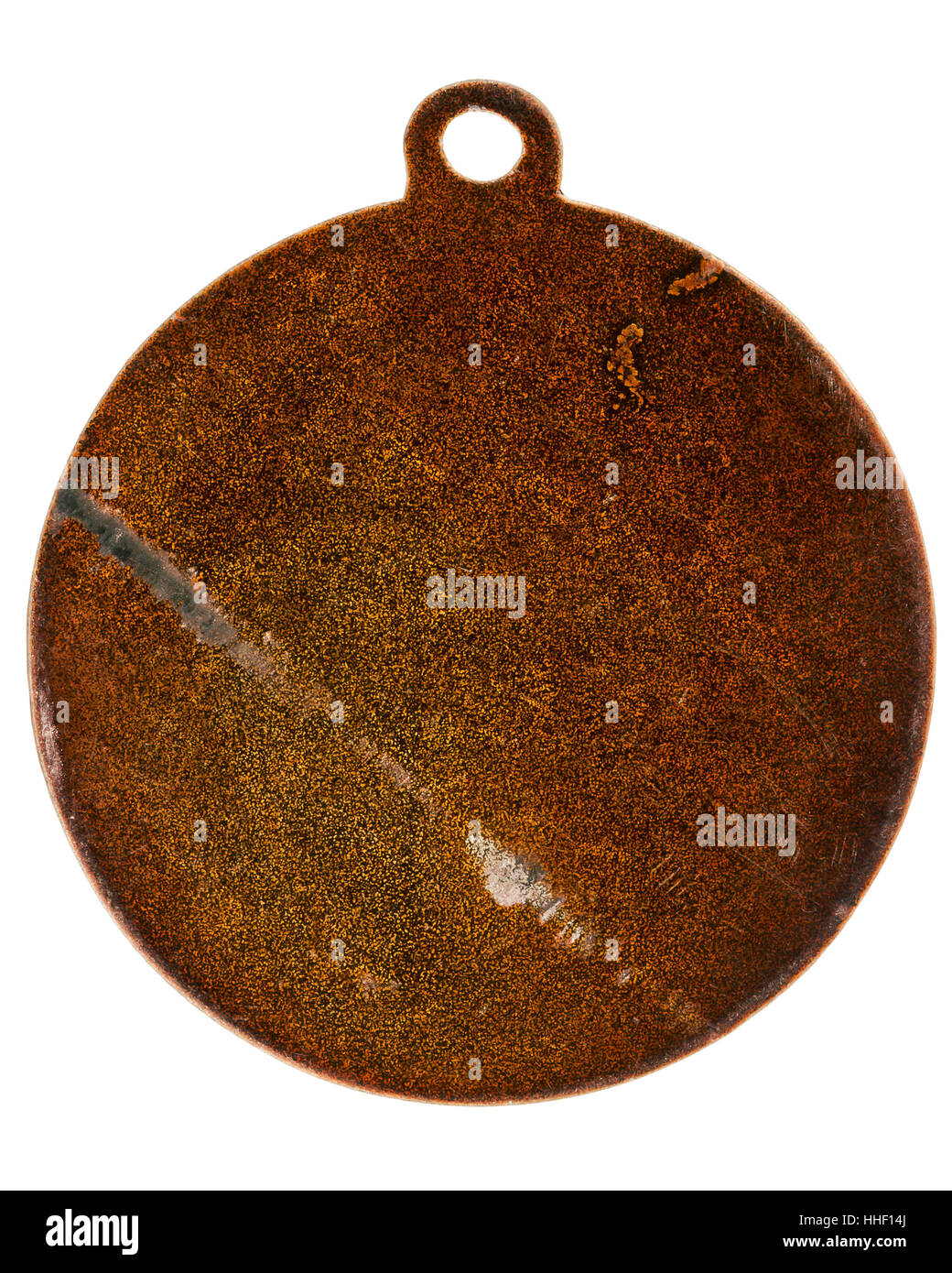 Old bronze medal back isolated on white background Stock Photo - Alamy