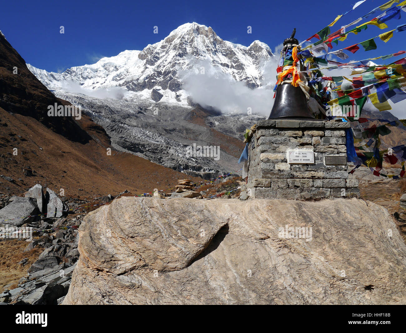 Annapurna South & Prayer Flags from the Ian Clough/Cesar Payre Bell ...