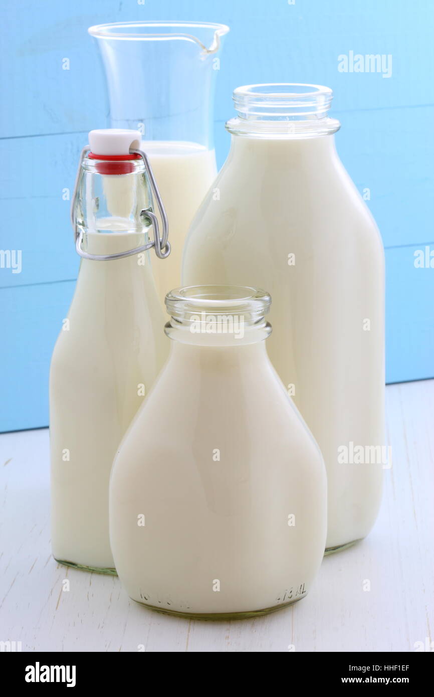 Delicious fresh milk, one of the primary sources of nutrition Stock ...