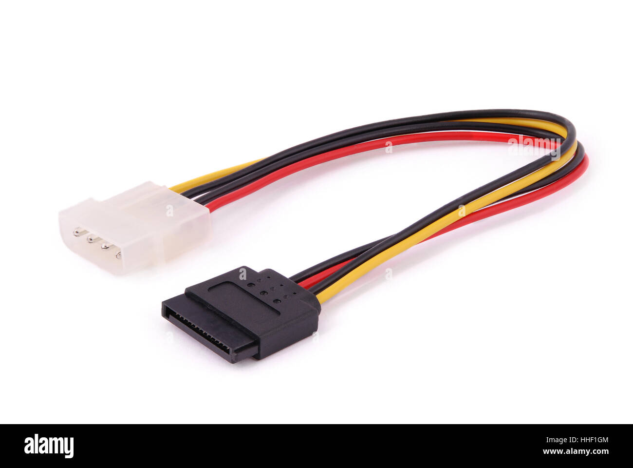 Computer power connector isolated on white background with soft shadow ...