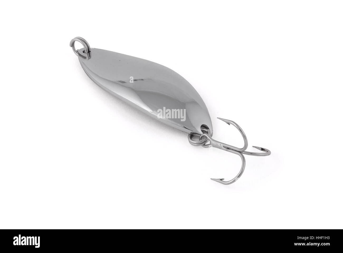 Silver fishing bait isolated on white background with soft shadow Stock ...