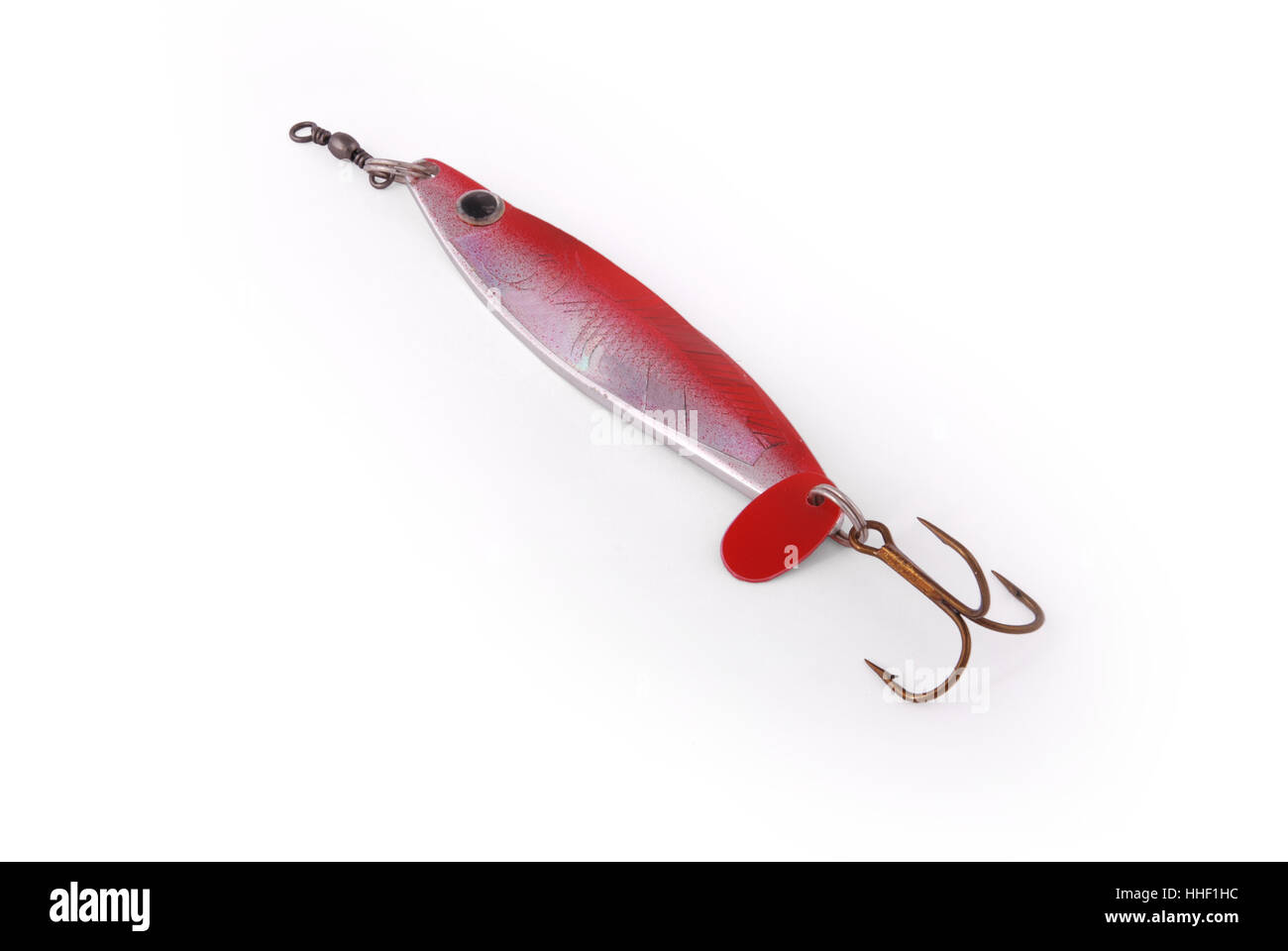 Red fishing bait isolated on white background with soft shadow Stock ...