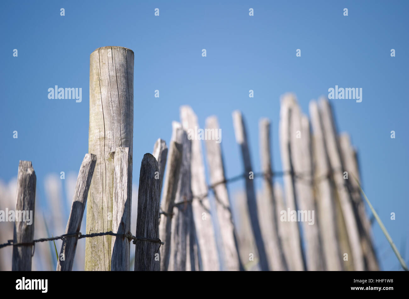 Wooden dune fence Stock Photo - Alamy