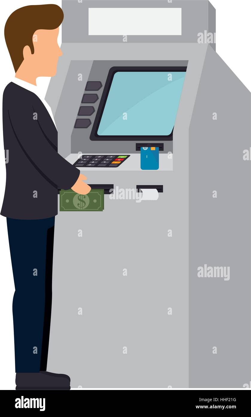 person in atm icon vector illustration design Stock Vector Image & Art ...